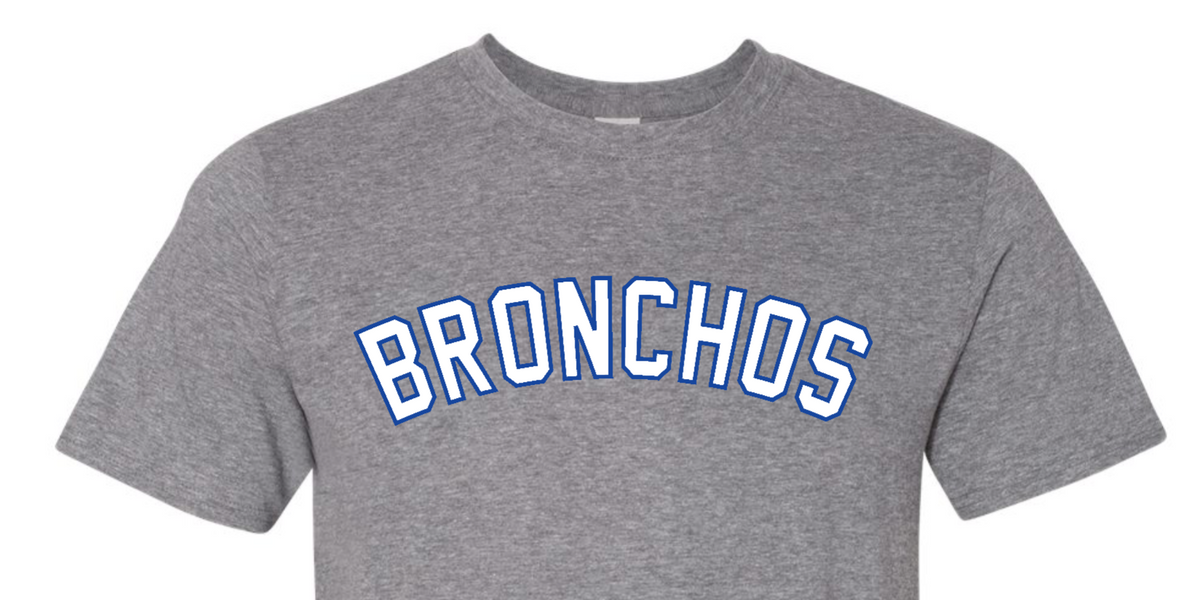 Grady Bronchos Arched T-Shirt – Branded Screen Printing & Embroidery